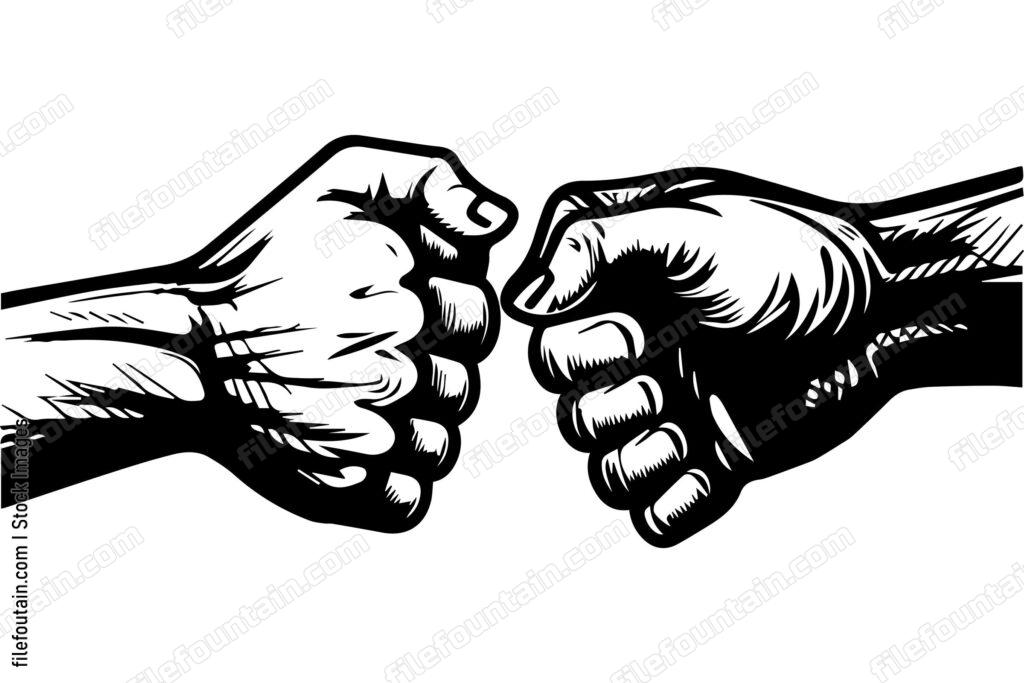 Fist Bump Two Fists Bumping Logo Vector Design - FileFountain