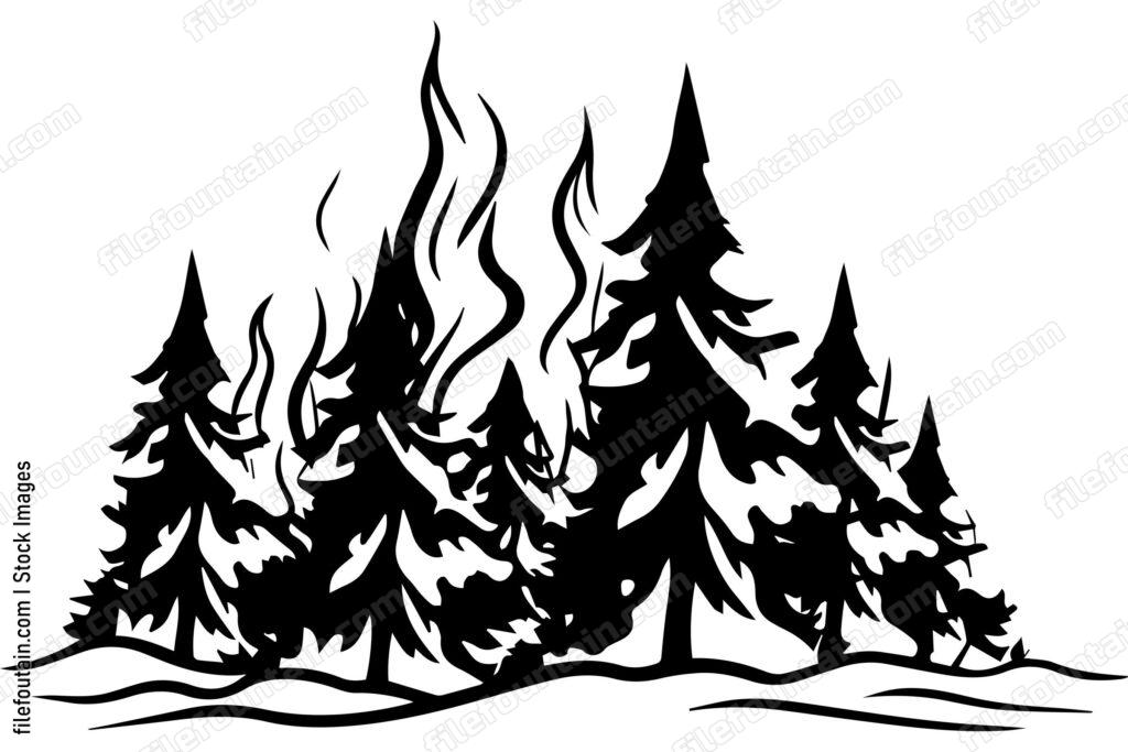Forest Fire Wildfire Logo Vector Design - FileFountain