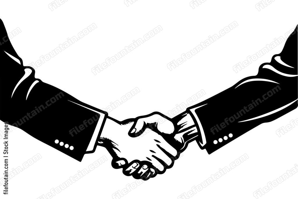 Handshake Two Hands Shaking Hands Logo Vector Design - FileFountain