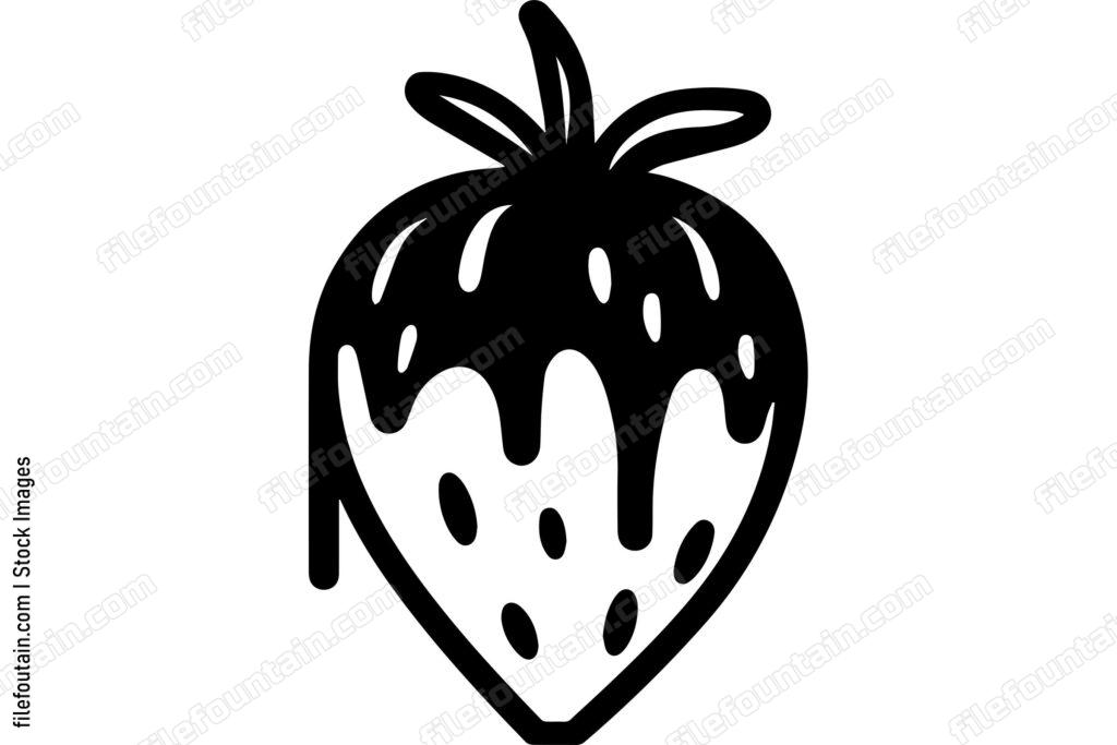 Melting Strawberry Logo Vector Design - FileFountain