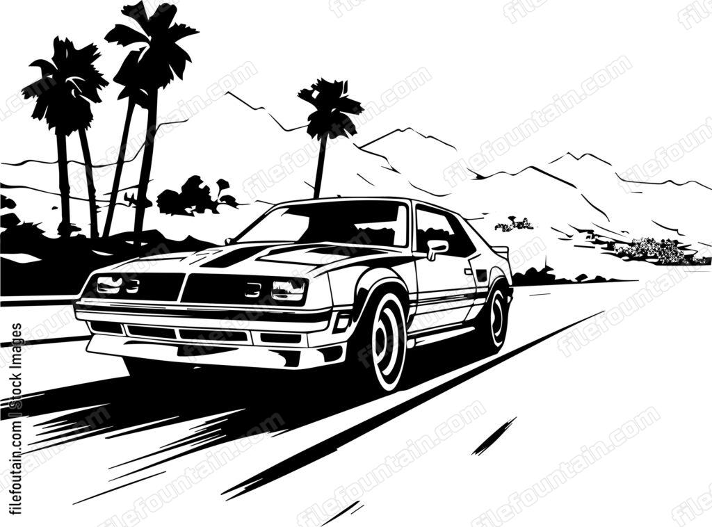 Street Racing Muscle Car Logo Vector Design - FileFountain