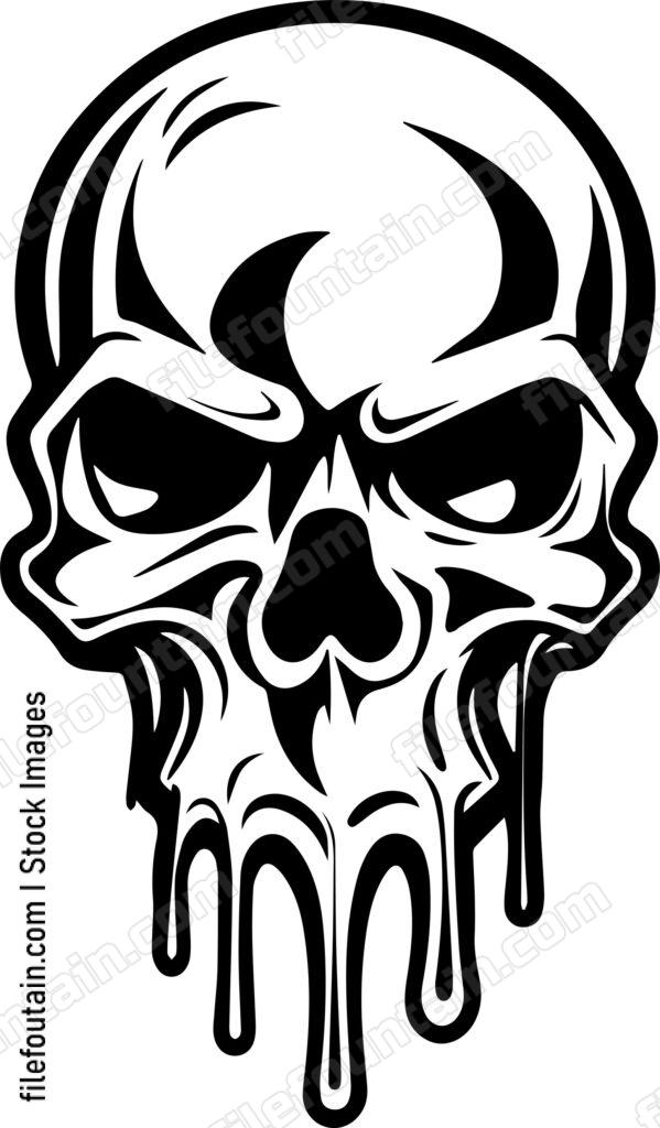 Melting Skull Logo Vector Design - FileFountain