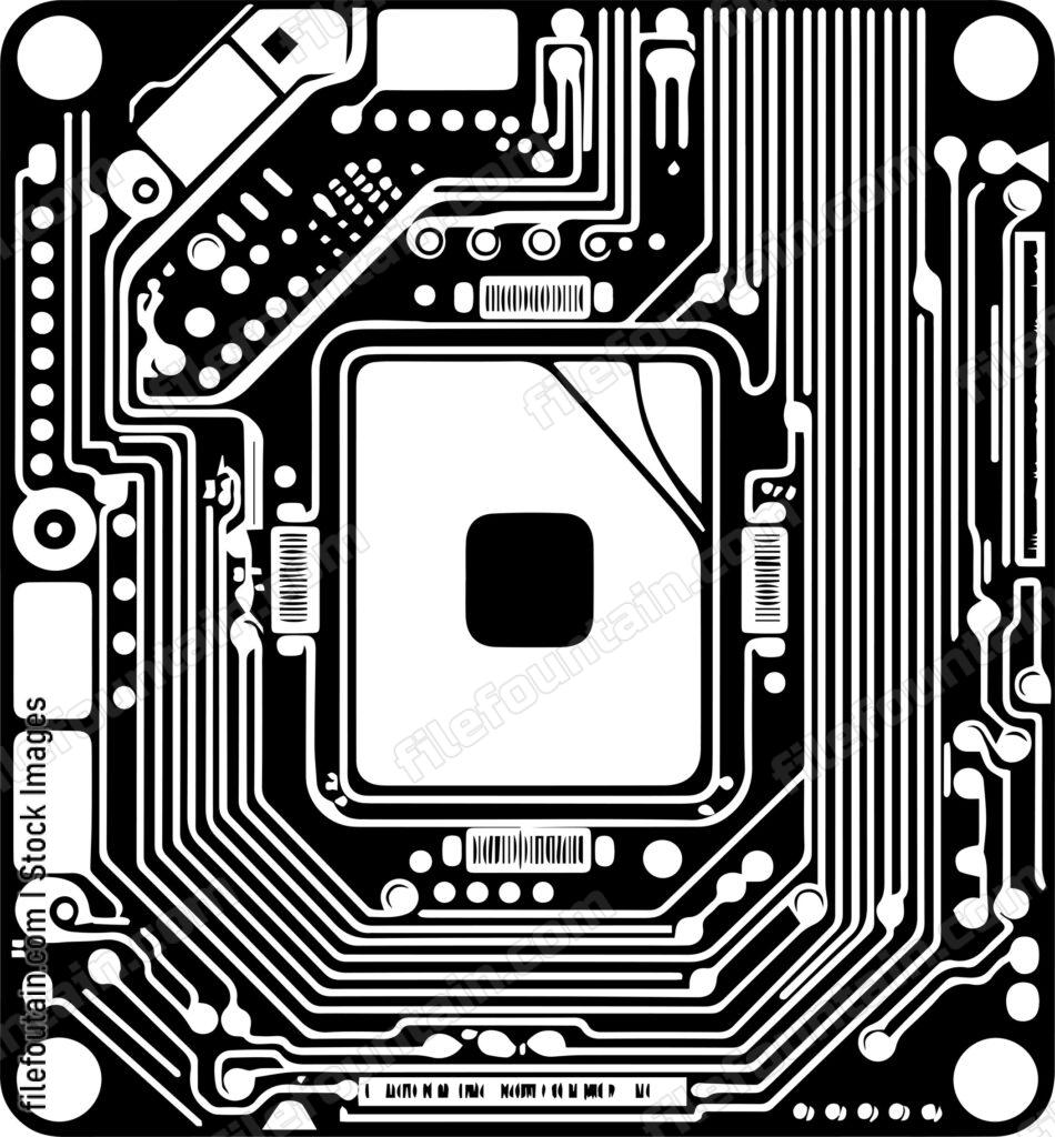 Computer Motherboard Logo Vector Design - FileFountain