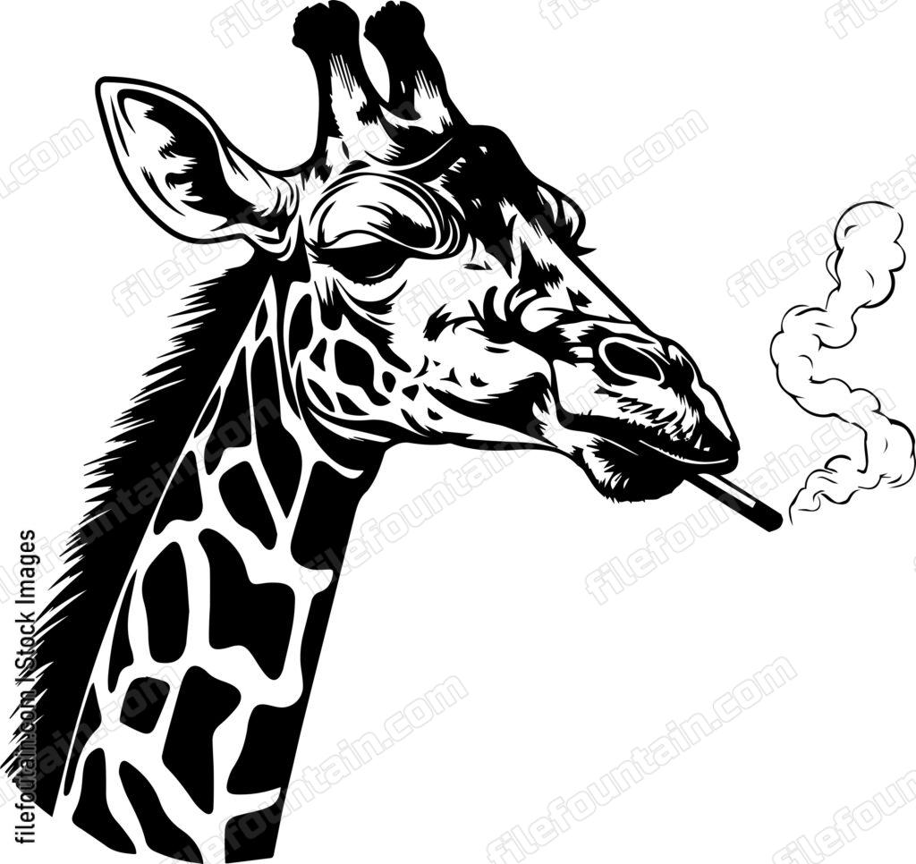 Giraffe Smoking A Cigar Logo Vector Design - FileFountain