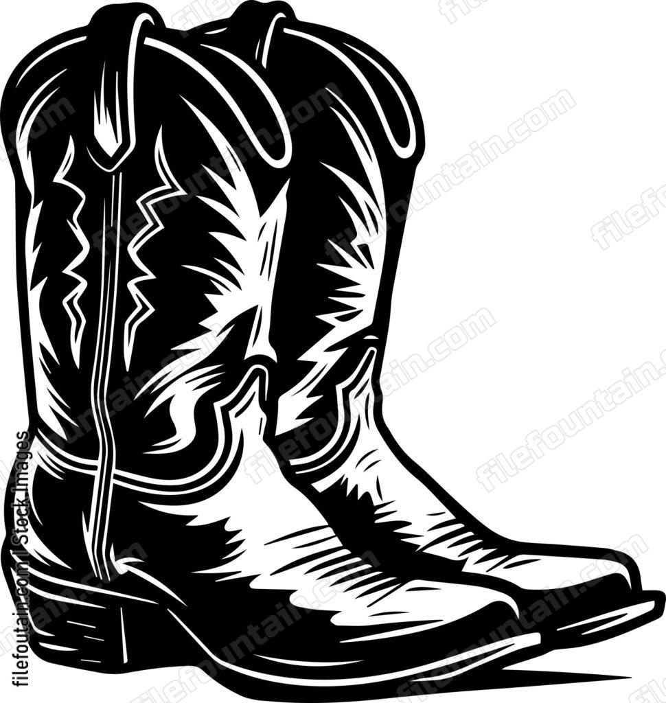 Pair Of Cowboy Boots Logo Vector Design - FileFountain