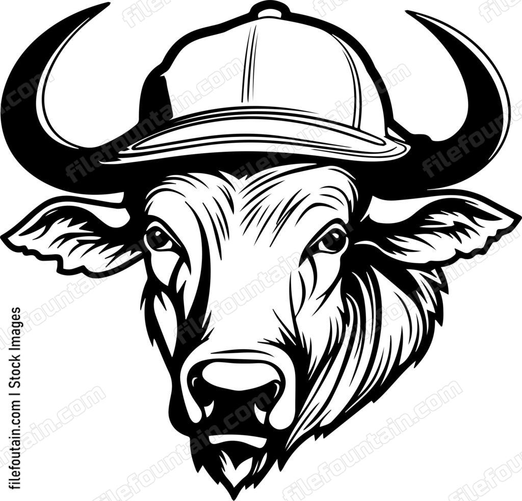 Wildebeest In Baseball Cap Logo Vector Design - FileFountain
