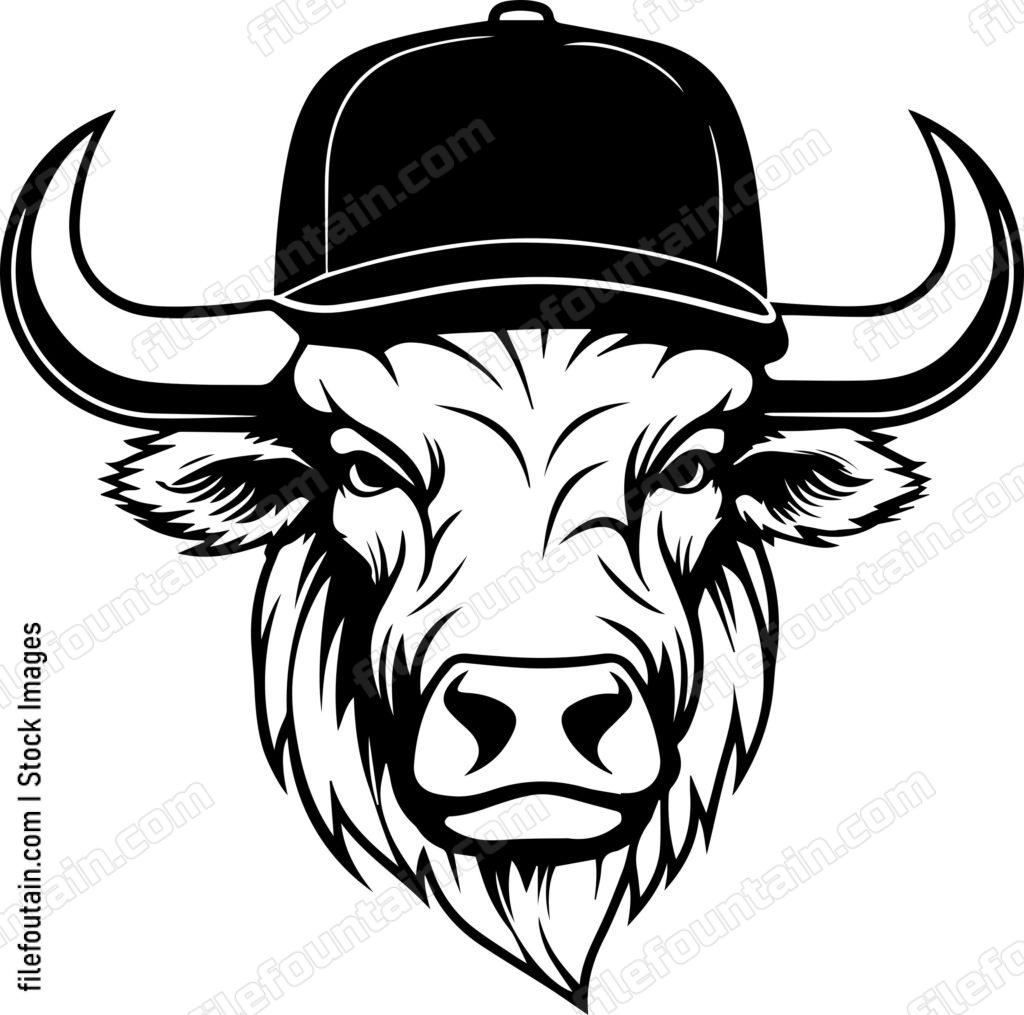 Yak In Baseball Cap Logo Vector Design - FileFountain
