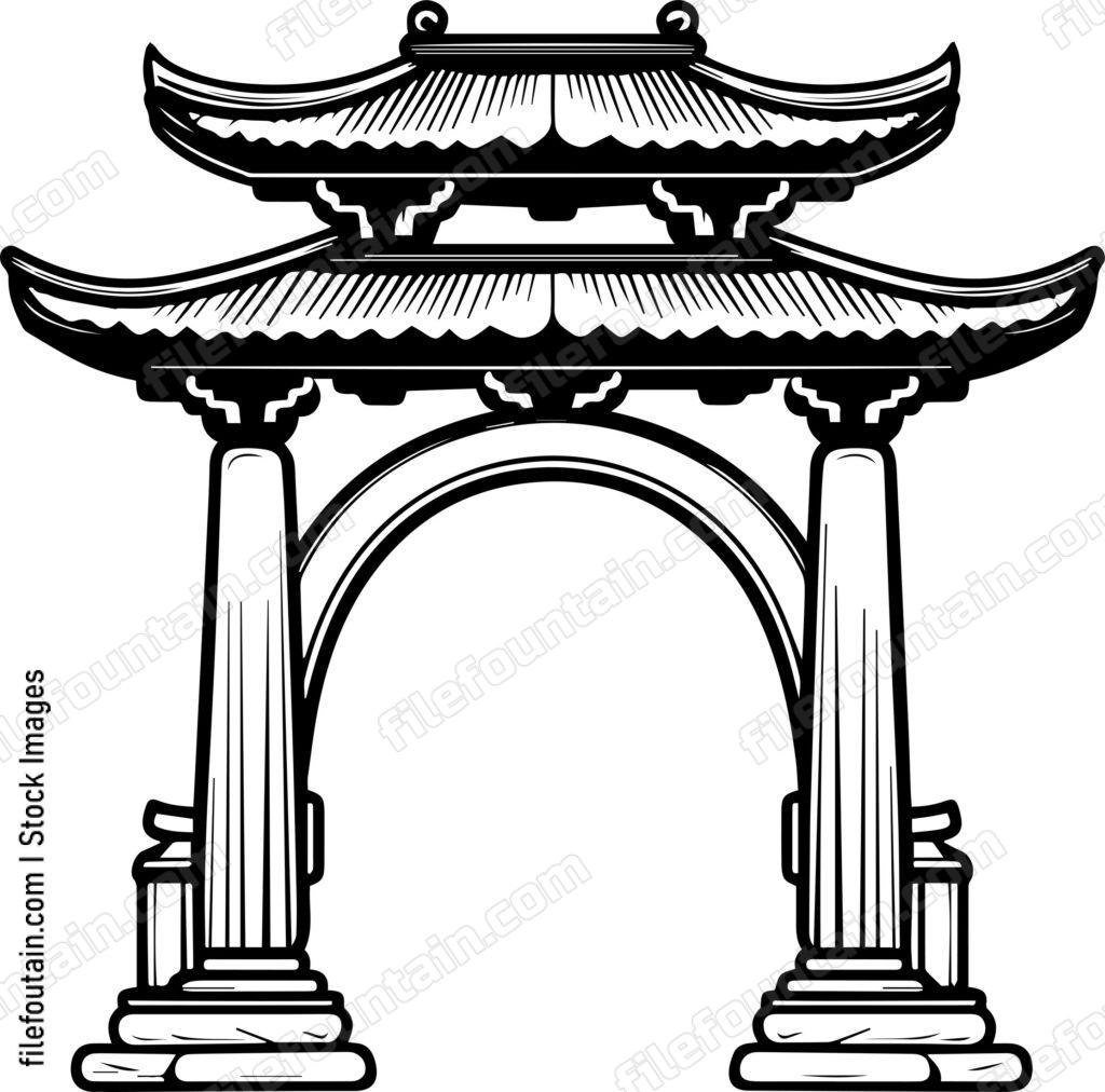 Asian Gate Architecture Logo Vector Design - FileFountain