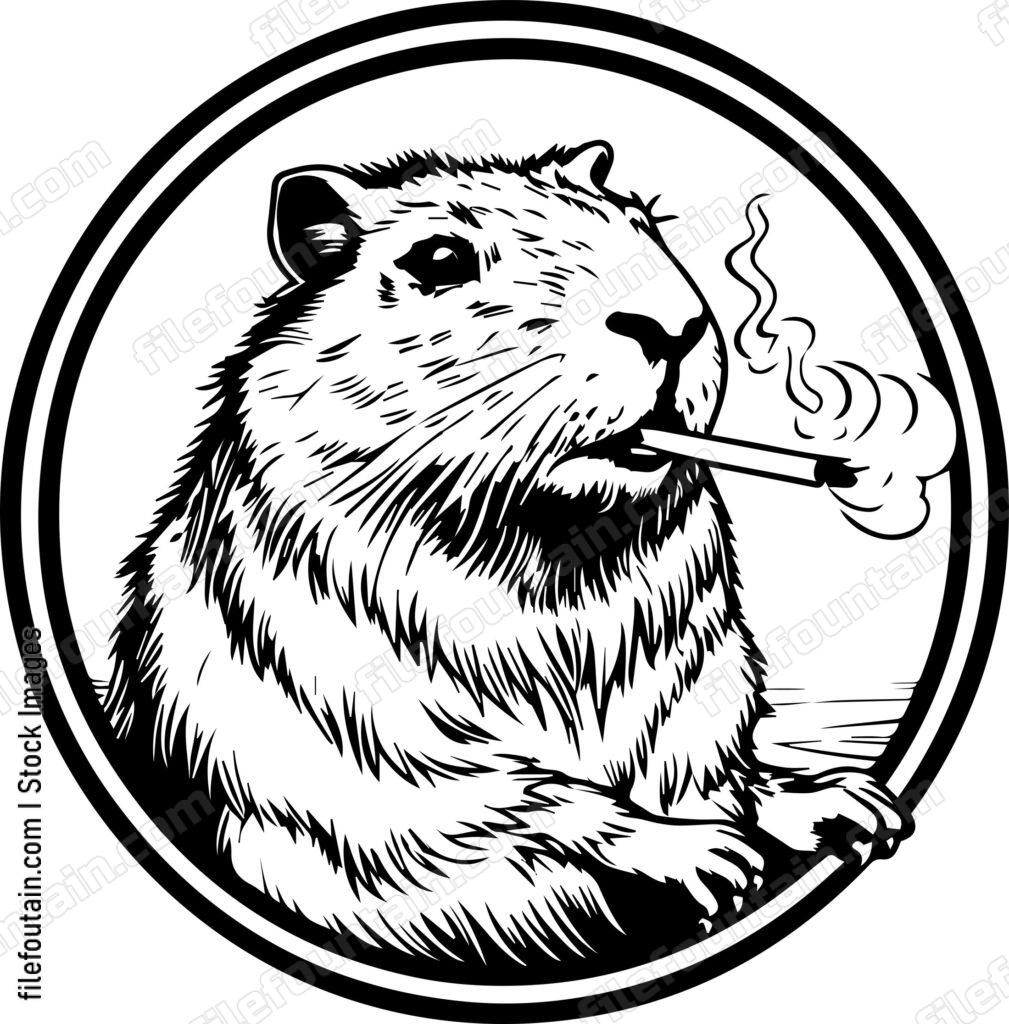 Capybara Smoking A Cigar Logo Vector Design - FileFountain