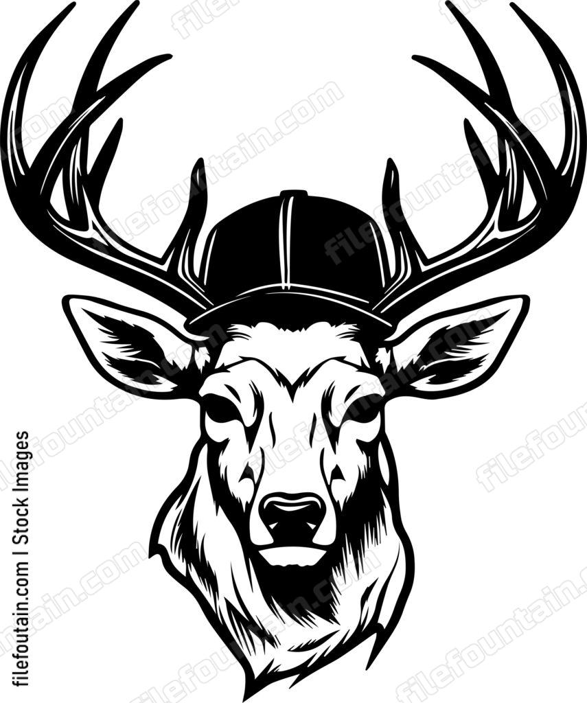 Deer In Baseball Cap Logo Vector Design - FileFountain