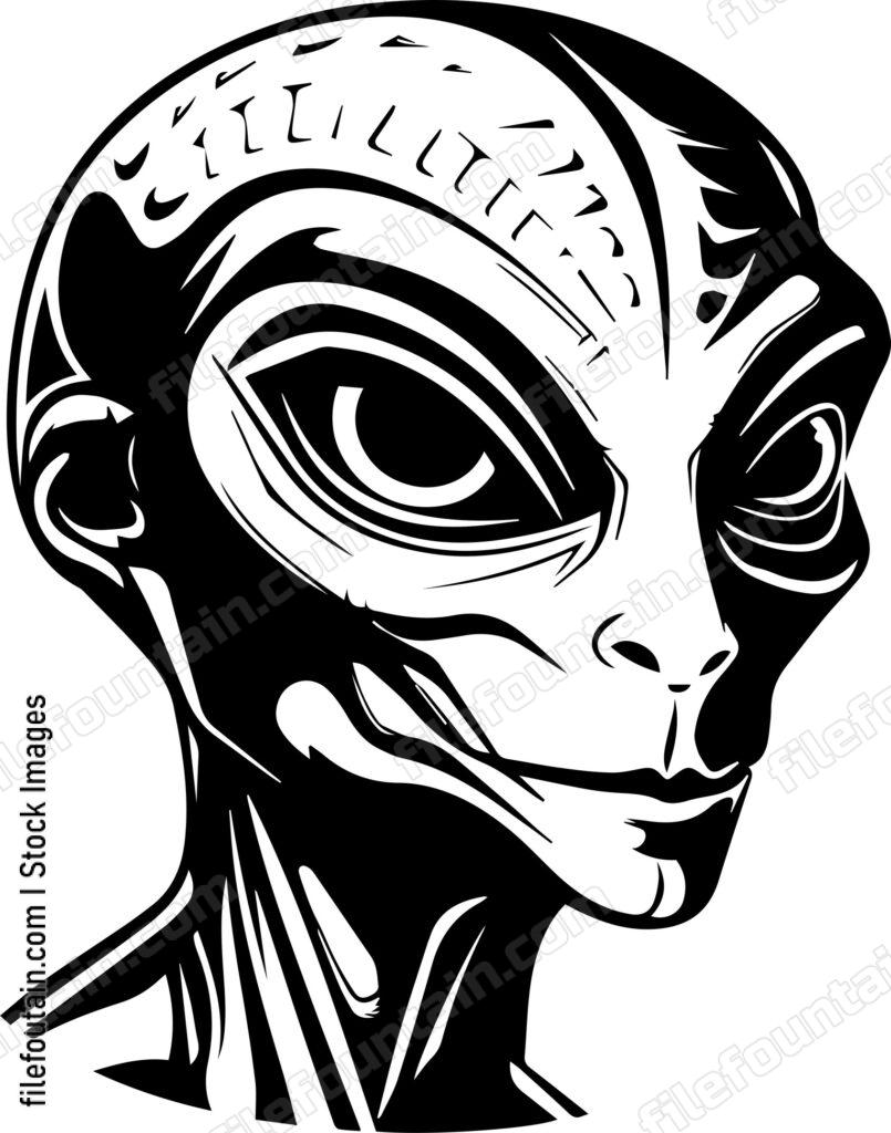 Alien Side View Logo Vector Design - FileFountain