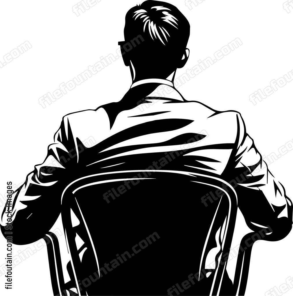 Executive CEO Sitting On Chair Logo Vector Design - FileFountain