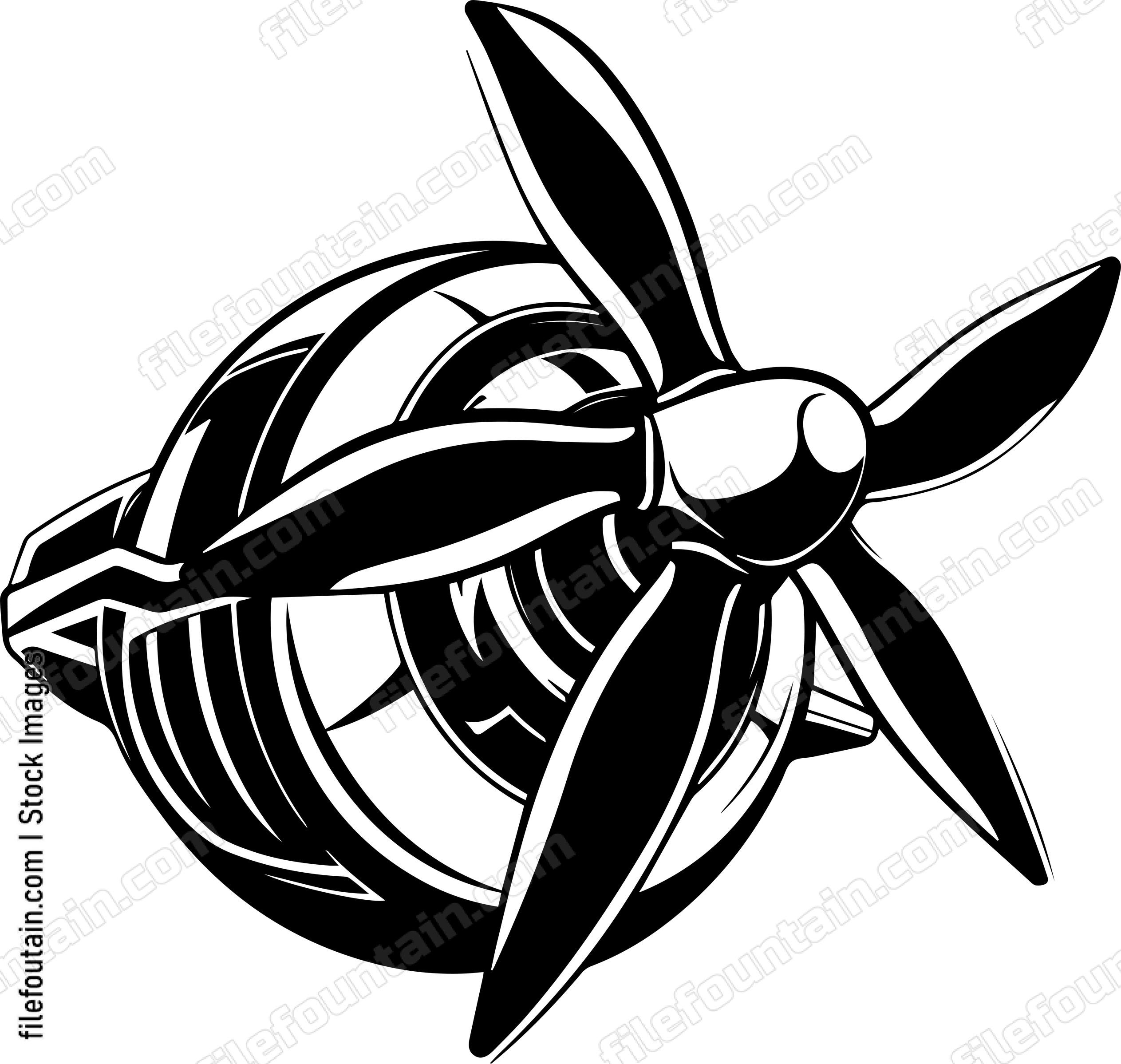 Airplane Engine Propeller Logo Vector Design - FileFountain