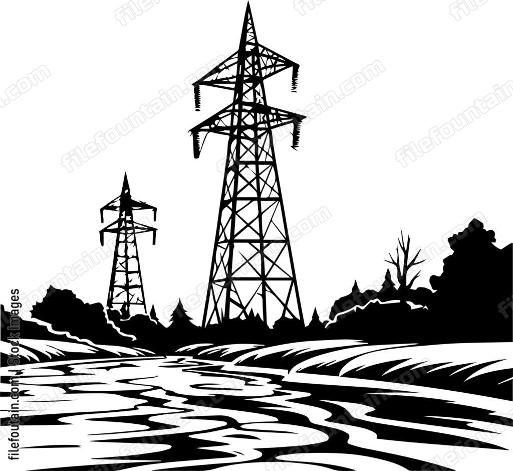 High Voltage Power Line Logo Vector Design - FileFountain