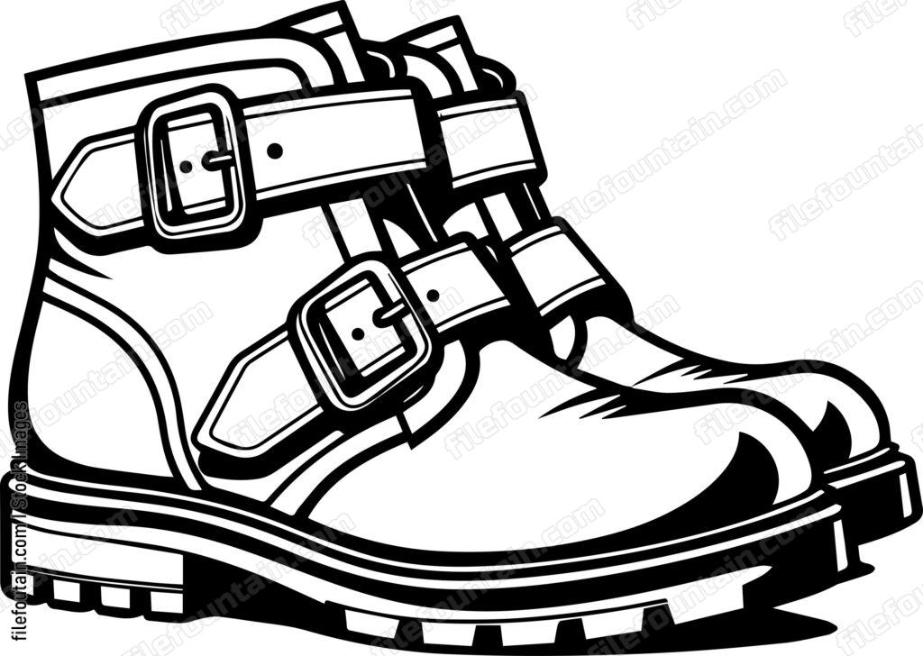 Boots With Buckles Logo Vector Design - FileFountain