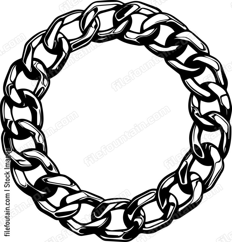 Chain Round Frame Logo Vector Design - FileFountain