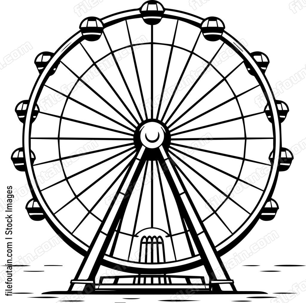 Ferris Wheel Logo Vector Design - FileFountain
