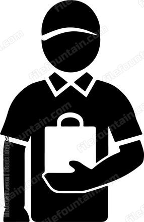 Delivery Man Sign In Hand Logo Vector Design - FileFountain